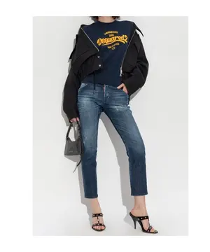 Dsquared2 Straight Leg Distressed Jeans - Blue
