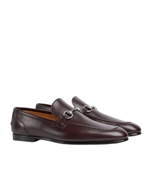 Gucci Jordaan Leather Loafers - Dark Brown