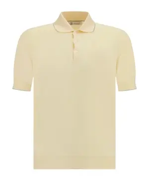 Brunello Cucinelli Short Sleeved Polo Shirt - Ginger