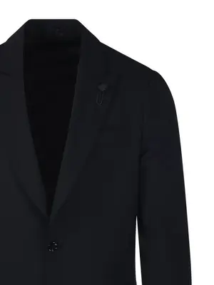 LARDINI Single-breasted Blazer - Black
