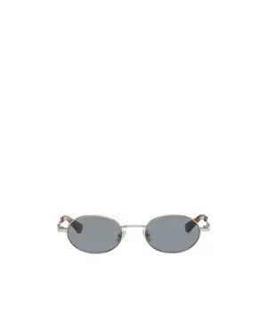 Bottega Veneta Oval Frame Sunglasses - Silver