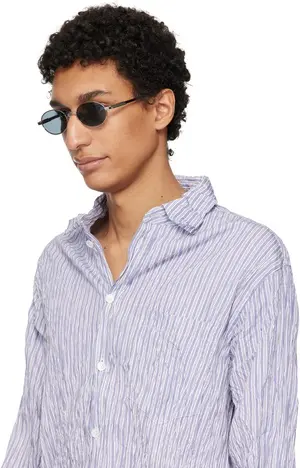 Bottega Veneta Oval Frame Sunglasses - Silver
