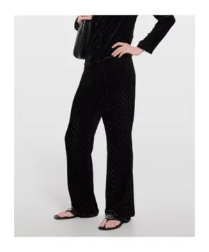 Gucci Gg Stretch Velvet Devoré Pants - Black