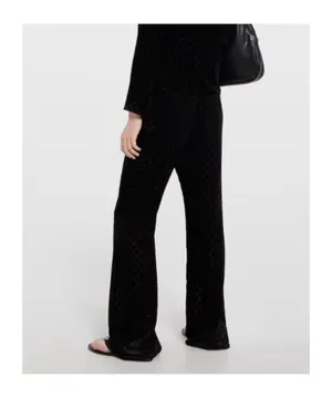 Gucci Gg Stretch Velvet Devoré Pants - Black