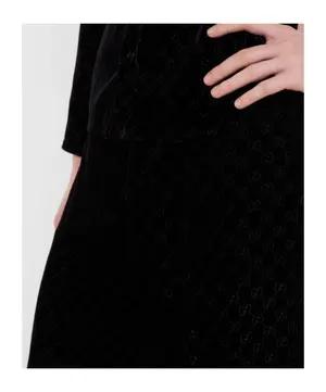 Gucci Gg Stretch Velvet Devoré Pants - Black