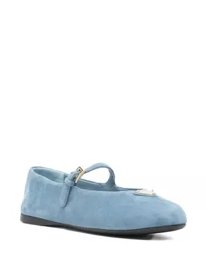 Prada Logo Plaque Ballerina Flats