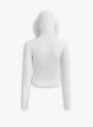 Alaïa Sculptural Hood Ribbed Knit Jumper