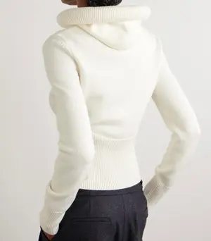 Alaïa Sculptural Hood Ribbed Knit Jumper