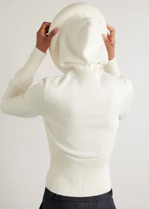 Alaïa Sculptural Hood Ribbed Knit Jumper