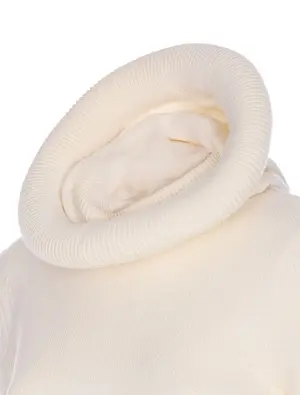 Alaïa Sculptural Hood Ribbed Knit Jumper