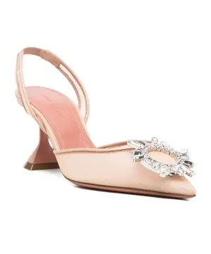 Amina Muaddi Open-back Embellished High-heeled Sandals