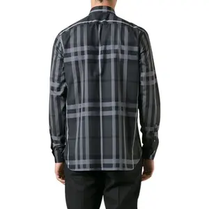Burberry Checkered Detail Shirt - Black