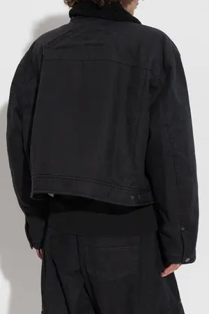 Dsquared2 Cropped Buttoned Jacket With Metal Trims - Black