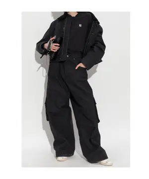 Dsquared2 Cropped Buttoned Jacket With Metal Trims - Black