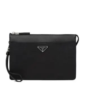 Prada Saffiano Leather Clutch - Black
