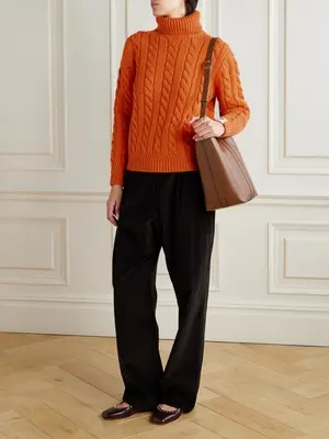 Bally Cable-knit Wool Turtleneck Sweater
