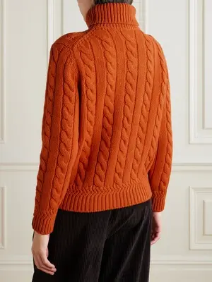 Bally Cable-knit Wool Turtleneck Sweater