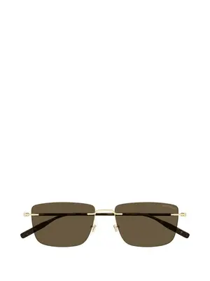 Montblanc Rectangle Rimless Sunglasses - Brown