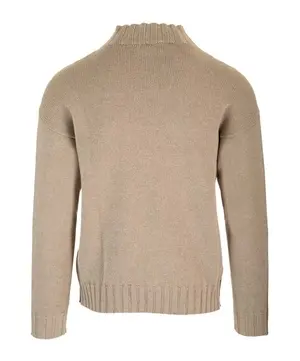 Tagliatore High-neck Wool Jumper - Brown