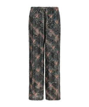 Dries Van Noten Wide-leg Sequin Pants - Black