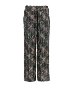Dries Van Noten Wide-leg Sequin Pants - Black