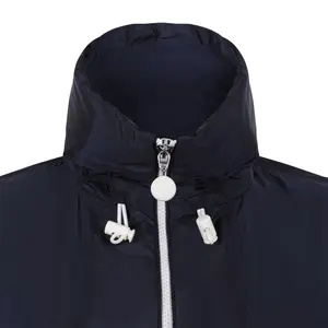 Moncler Logo Patch Zip-up Jacket - Navy Blue