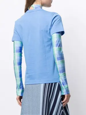 Play Comme Des Garcon Cotton T-shirt With Embroidered Logo - Blue
