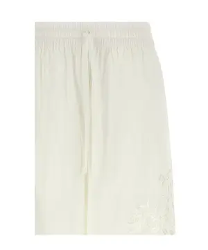 P.a.r.o.s.h Ninja Wide-leg Pants With Embroidered Sides - White