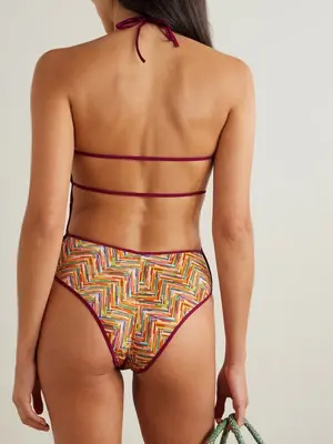 Missoni Zigzag Halterneck One-piece Swimsuit - Multi-color