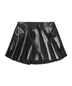 DIESEL® Pleated Logo Plaque Skirt