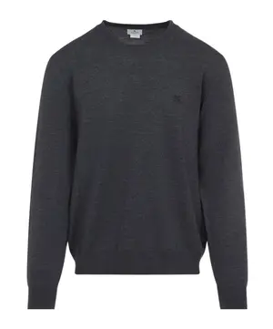 Etro Pegasus Embroidered Crew-neck Sweater - Black