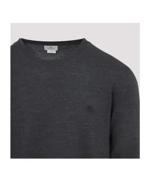 Etro Pegasus Embroidered Crew-neck Sweater - Black