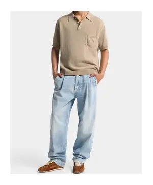 Dsquared2 Wide-leg Pleated Jeans In Light Wash Denim