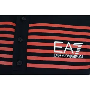 EA7 Striped Lapel Polo Shirt