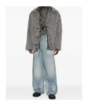 DIESEL® Faux Fur Lapel Collar Jacket - Gray
