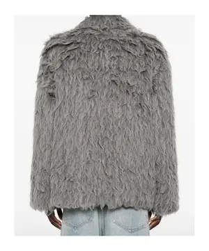 DIESEL® Faux Fur Lapel Collar Jacket - Gray