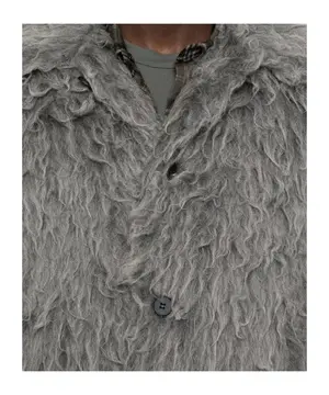DIESEL® Faux Fur Lapel Collar Jacket - Gray