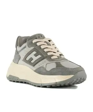 Hogan Lace-up Sneakers With H Logo Detailing - Gray