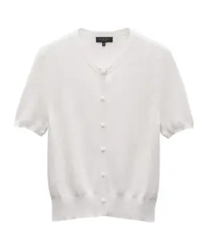 Rag & Bone Short Sleeved Knit Cardigan - Ivory