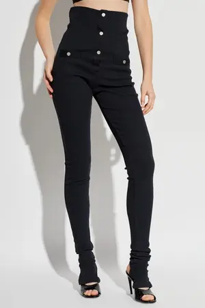 Attico High Waist Button Detailed Trousers