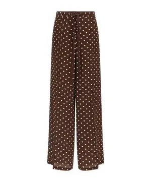 P.a.r.o.s.h Wide-leg Polka Dot Pants - Brown