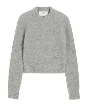 Ami Logo Embroidered Crew Neck Sweater