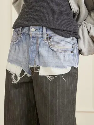 Acne Studios Pinstripe Overlay Wide-leg Jeans