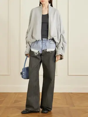 Acne Studios Pinstripe Overlay Wide-leg Jeans