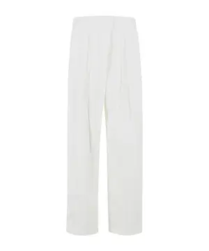 JIL SANDER Straight Leg Pleated Trousers - Ivory
