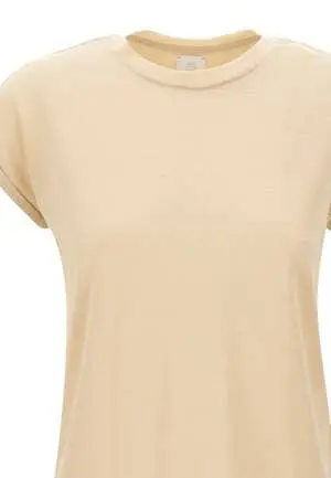 Eleventy Metallic Crew-neck T-shirt - Beige