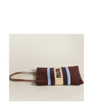Miu Miu Raffia-effect Woven Tote Bag - Multicolor