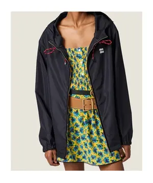Miu Miu Lightweight Hooded Zip Jacket