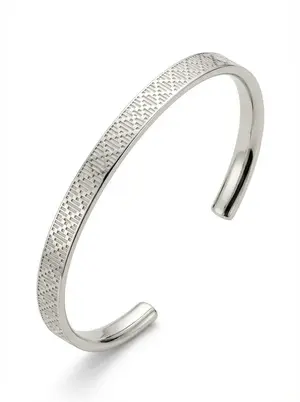 Gucci Diamante Engraved Cuff Bracelet - Gray