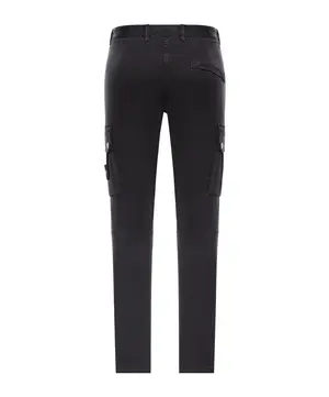 Stone Island Logo Patch Cargo Trousers - Black